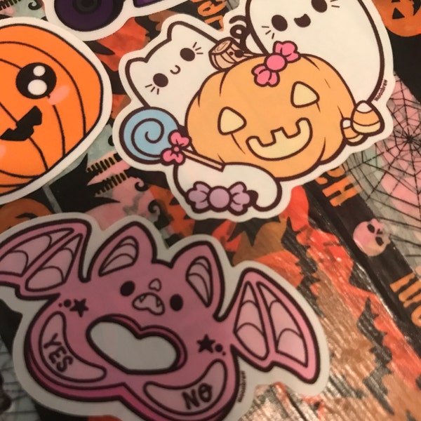 Mini Lets Get Spooky Halloween Sticker Pack Halloween Decal Waterproof ...