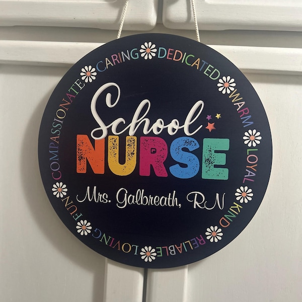 School Nurse Personalized Door Sign, School Nurse Gift, School Nurse ...