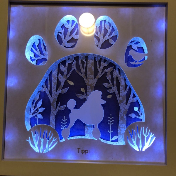 Poodle Dog Breed Shadow Box SVG, 3d Papercut SVG, Layered Paper Art ...