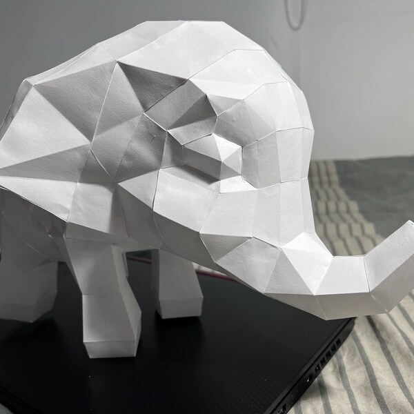 Elephant Papercraft PDF SVG Template for Creating 3D Elephant Paper ...