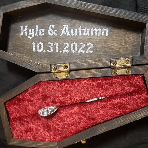 Vintage Inspired Coffin Ring Jewelry Box Victorian Gothic Skull Wedding ...
