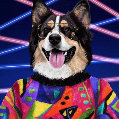 80s School Portrait, Pet Portrait, Custom Pet Portrait, Funny Pet ...