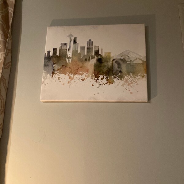 Seattle Skyline Canvas, Seattle Black and White Canvas, Seattle Canvas ...