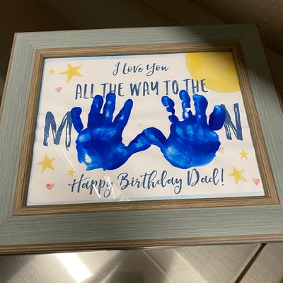 I Love You to the Moon Birthday Card for Dad From Kid, Printable ...