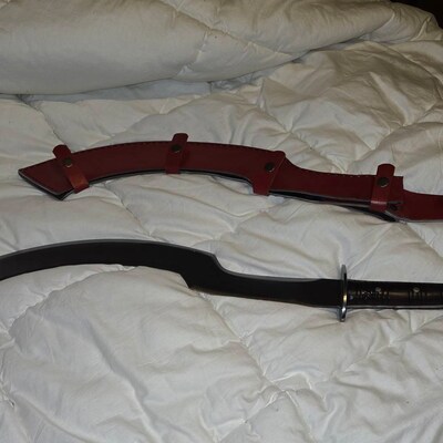 Big Falcata Sword With Straight Handle, Long Kukri Machete Handmade in ...