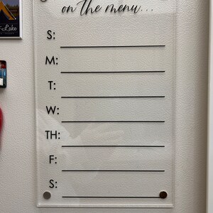 Acrylic Grocery List Board for Counter Family Meal Planning - Etsy