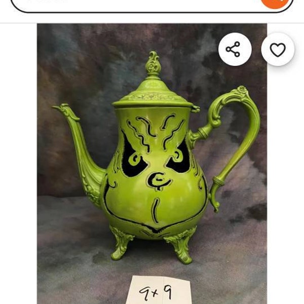 Grinchy Teapot - Etsy