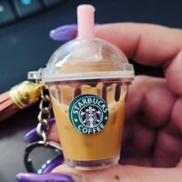 Mini Coffee Keychain //inspired Drink Keychain// Pink Drink Key Chain ...