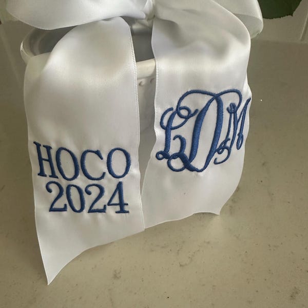 SATIN Monogram Nosegay Ribbon - Prom/homecoming/hoco/school Dance - Etsy