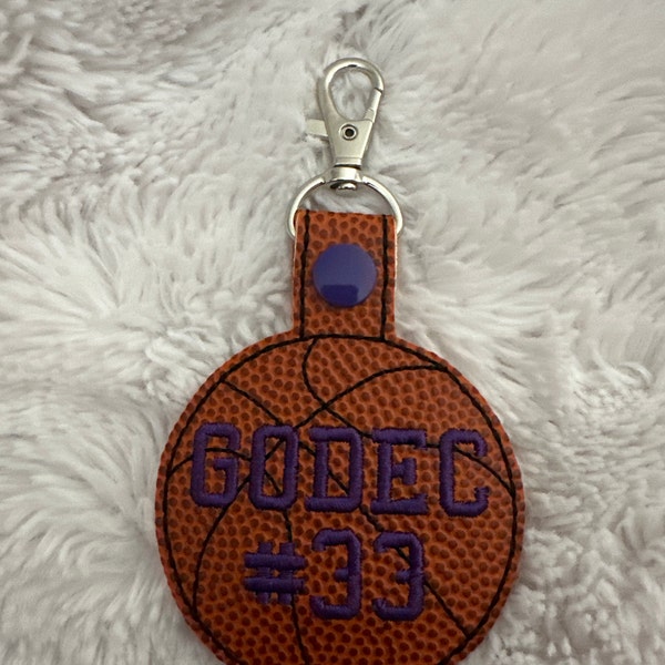 Basketball Keychain, Basketball Team Key Fob, Basketball Accessory ...