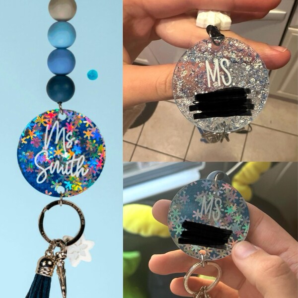 Teacher Subject Lanyard Personalized Lanyard for ID Badge Beaded ...