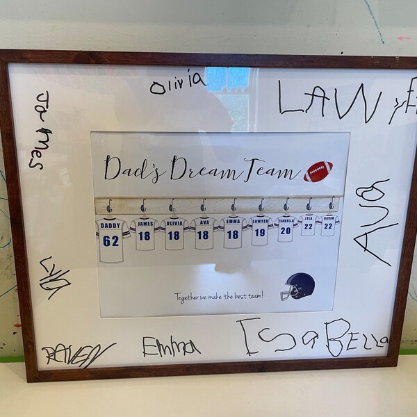 Fathers Day Gift, Personalised Family Football Print, Dads Dream Team ...