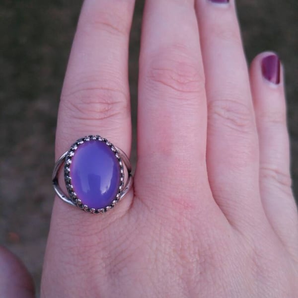 Large Silver Mood Ring | Real Color Changing Mood Ring With Mood Color ...