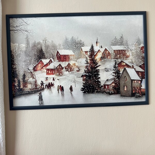 Winter Print | Watercolor Christmas Painting | PRINTABLE Wall Art ...