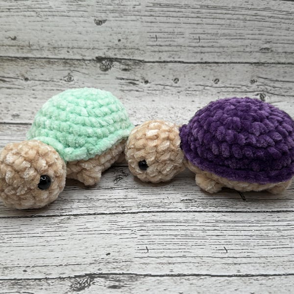 No Sew Baby Turtle Crochet Pattern, Miniature Turtle Amigurumi Pattern ...