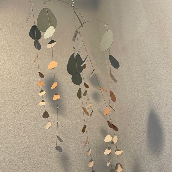 Kinetic Mobile #28 Eucalyptus Cream & Forest Green - Etsy