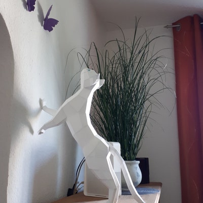 Papercraft Cats PDF Templates couple, DIY Low Poly Papercraft: Make ...