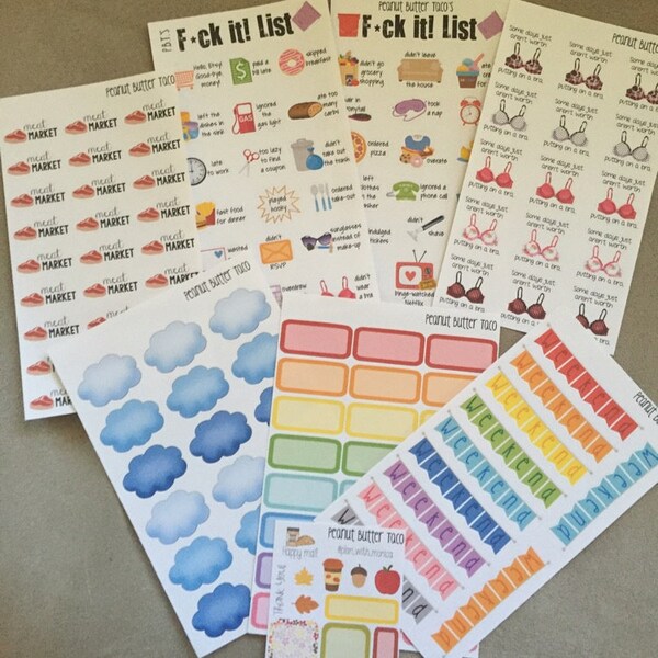 Rainbow Perfect Sized Boxes Planner Stickers - Box Stickers - Bright ...