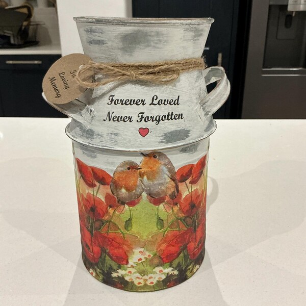 Robins Poppy Glass Vase, Poppies Robins Home Decor Gift, When Robins ...