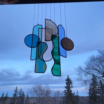 Abstract Art Stained Glass Suncatcher / Wall Hanging - Etsy