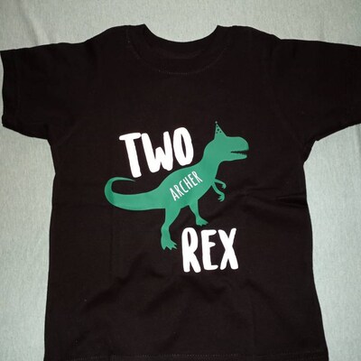 Two Rex Birthday Shirt Custom Dinosaur Birthday Shirt 2nd Birthday ...