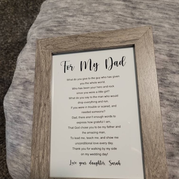Father of the Bride Poem, Personalized Framed Dad Poem, Personalized ...