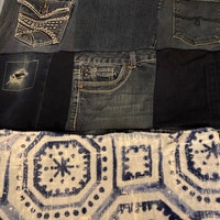 Denim Blanket-blue Jean Quilt Made to Order Country Blankets Denim ...