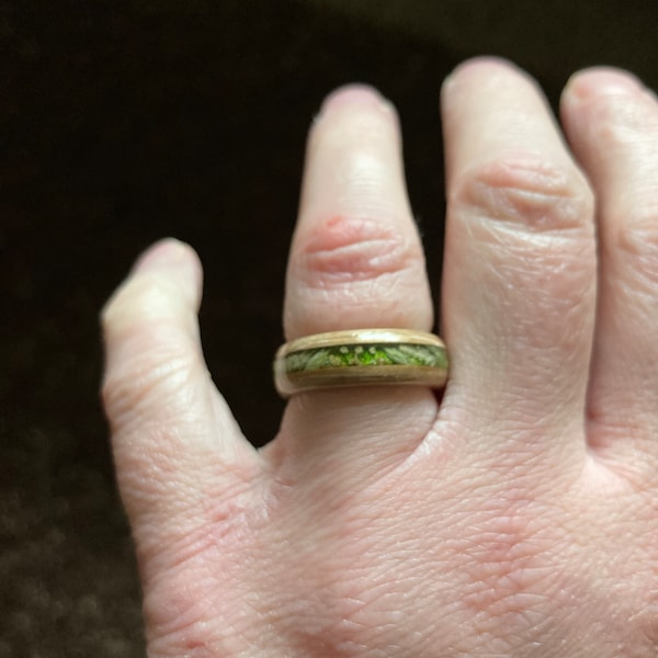 Wood Nature Wedding Rings, Engagement Flower Ring, Light Women Wooden ...