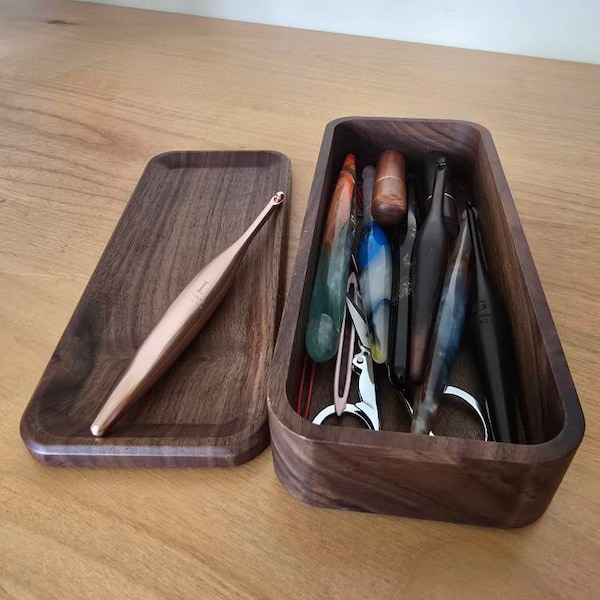 Handcrafted Walnut Wood Box: Home Decor Storage Organizer - Etsy