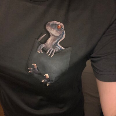 Adult Ultra Soft T-shirt: Raptor BLUE pocket Protector - Etsy