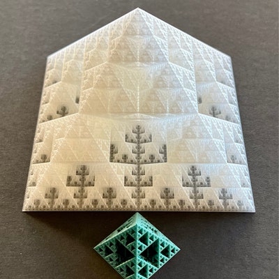 Large Fractal Pyramid, Purple 3D Printed Sierpinski Fractal Pyramid ...