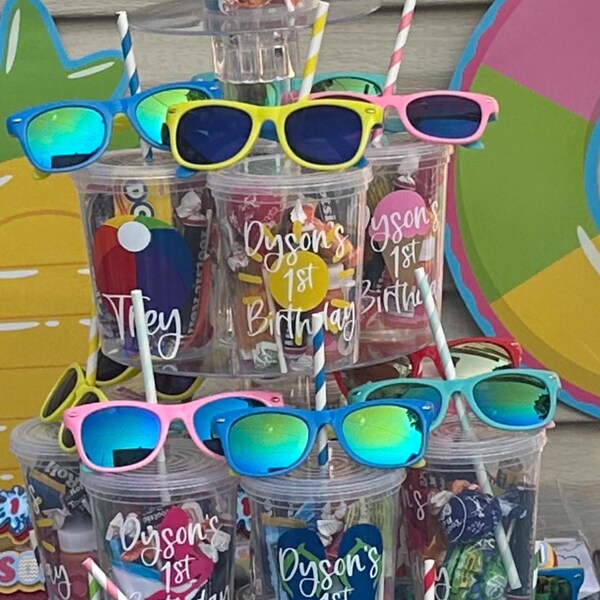 Kids Party Cups, Birthday Pool Party Cups, Pool Party Favors Kids ...