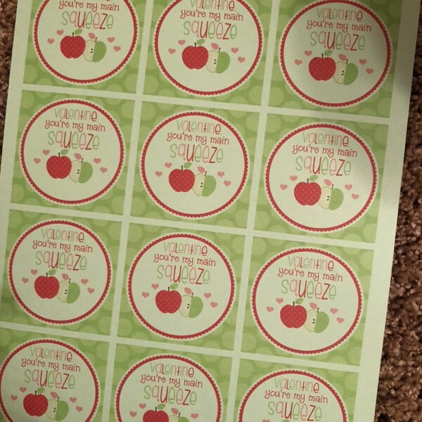 INSTANT DOWNLOAD Applesauce Valentine, Printable Main Squeeze Valentine ...