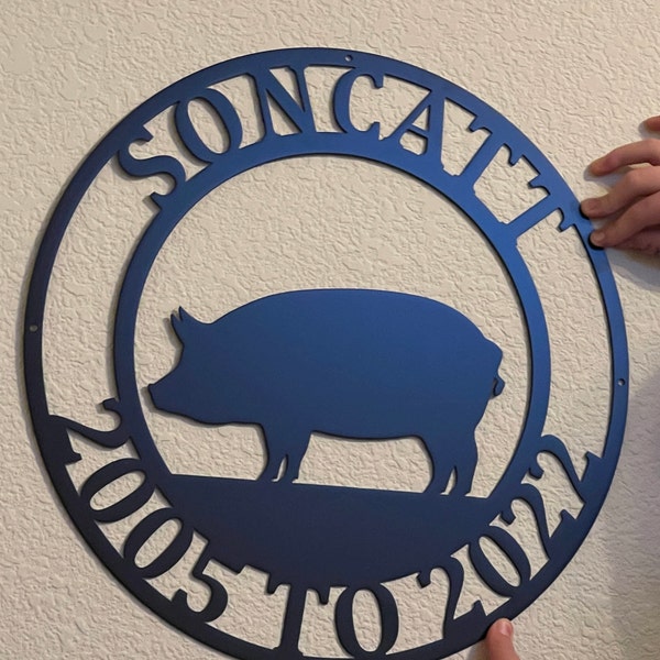 Pig Farm Sign, Animals Farm, Established, Silhouette Farm, Steel Sign ...