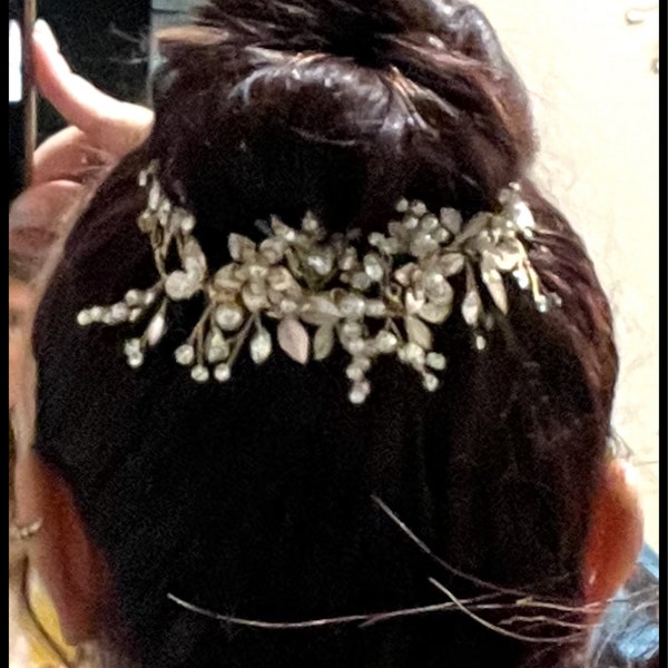 Blue Sapphire Hair Piece Crystal Hair Comb Floral Bridal Hair ...