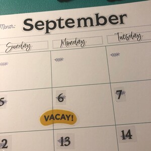 Black Days of the Week Daily Planner Stickers, Journal Stickers ...