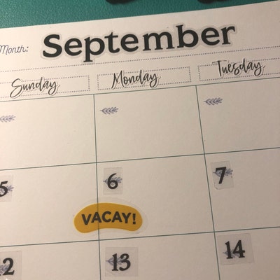 Black Days of the Week Daily Planner Stickers, Journal Stickers ...