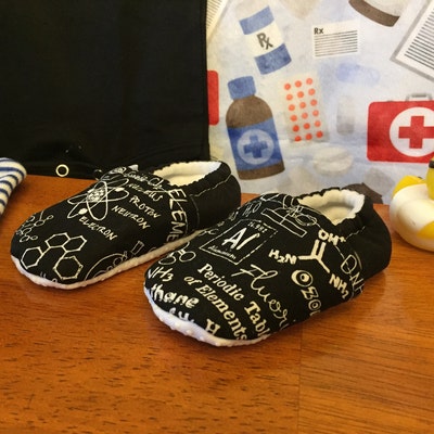 Science Shoes, Baby Geek, Black Booties for Nerds, Future Scientist ...