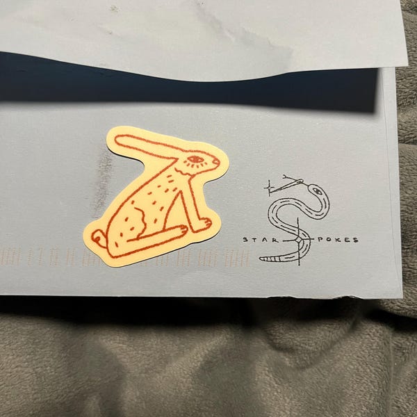 Little Hare Vinyl Sticker - Etsy