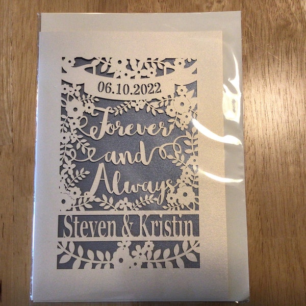 Personalised Laser Cut Papercut Wedding Engagement Anniversary Forever ...