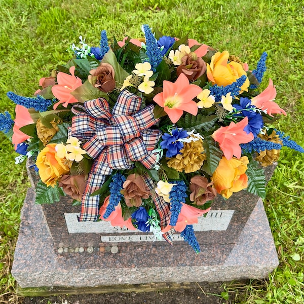 1 Patriotic Red-white-blue Cemetery Saddle, Flowers for the Cemetery ...