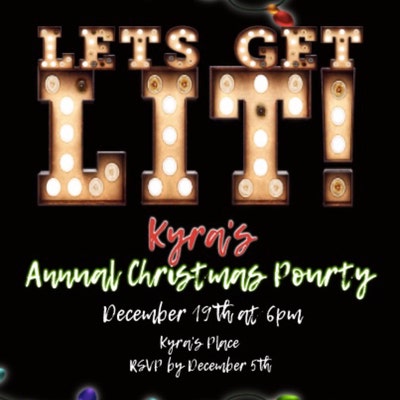Editable Let's Get Lit Christmas Party Invitation, Lets Get Drunk ...