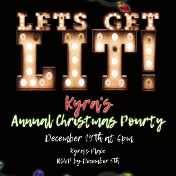 Editable Let's Get Lit Christmas Party Invitation, Lets Get Drunk ...