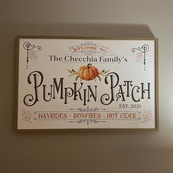 Personalized Pumpkin Patch Sign, Personalized Fall Sign, Fall Decor ...