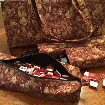 Mahjongg Bags Sleeves and Totes Gold Gilded. Mah Jongg - Etsy