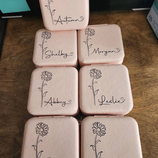 Personalized Flower Bouquet Jewelry Box, Christmas Gift for Her ...
