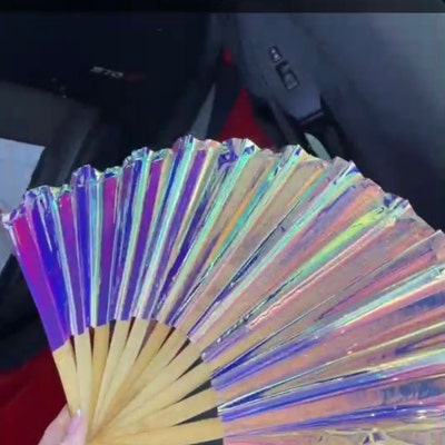 Mermaid Pearl Iridescent Hand Fan / Rave Accessory / Festival / Loud ...