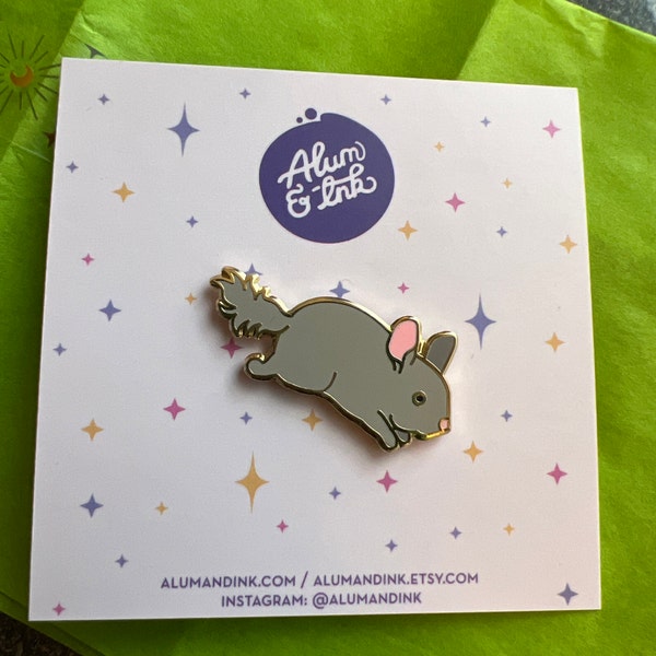 Running Chibi Chinchilla Enamel Pin - Etsy