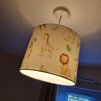 Safari Lamp Shade Elephant Giraffe Home Decor Ocean Lampshade Table ...