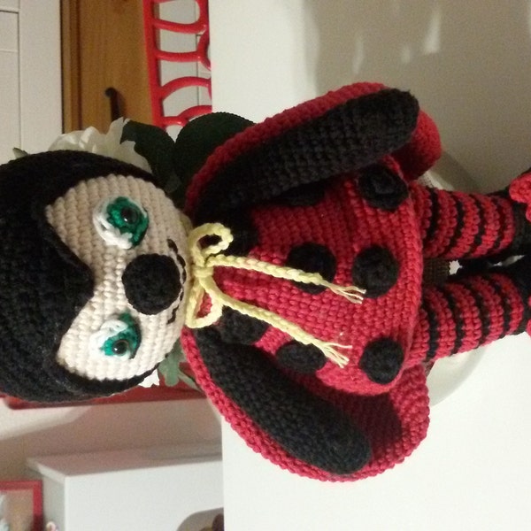 Crochet Pattern Doll Ladybug. Tutorial Ladybug in English in PDF ...